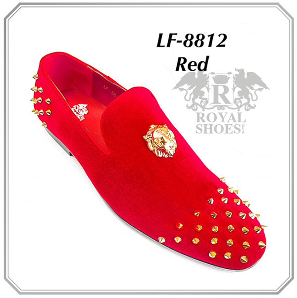 Royal Shoes Red Velvet Emblem Spike Shoe 8812 – Essuitsal.COM